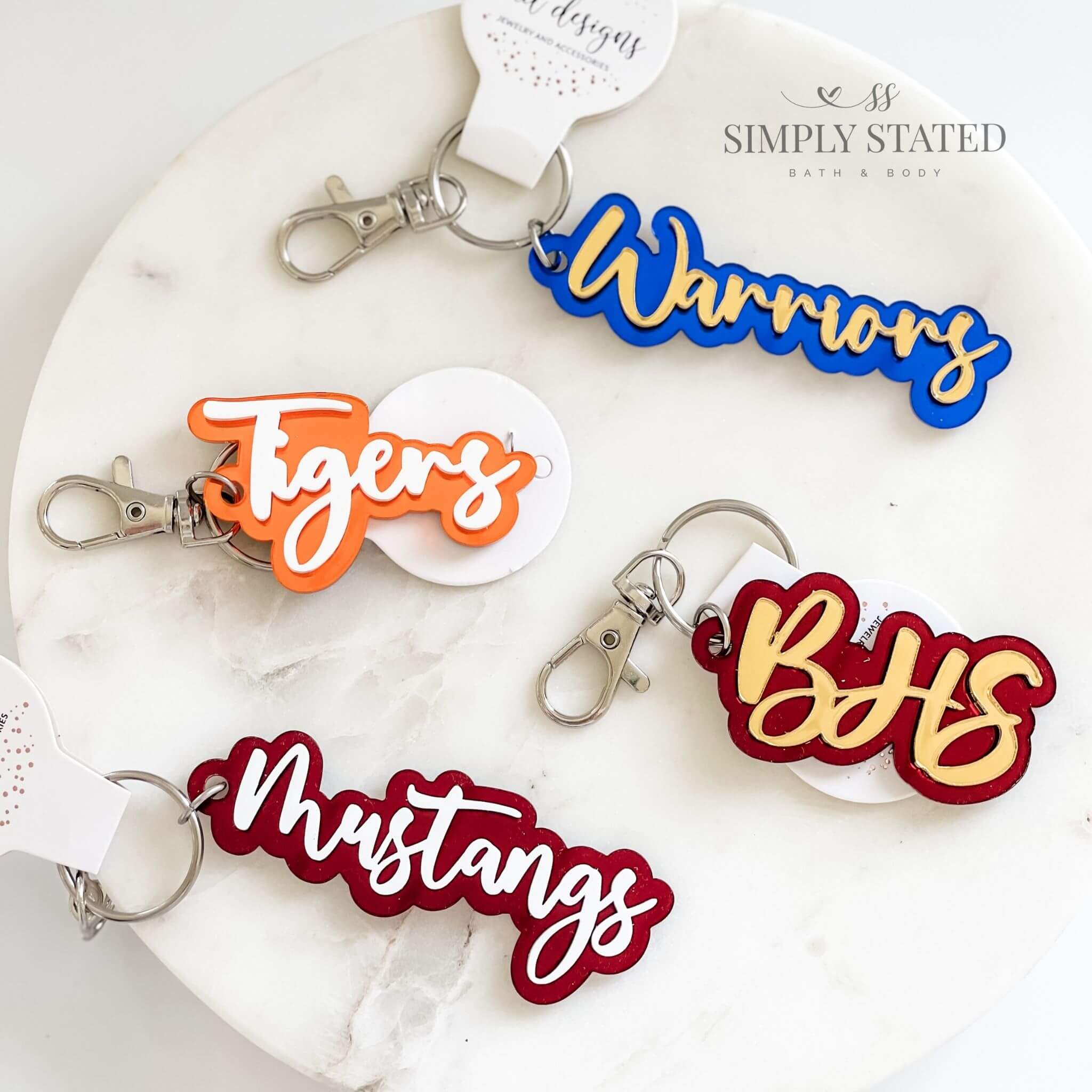 School Spirit Acrylic Keychains – Simply Stated Creations